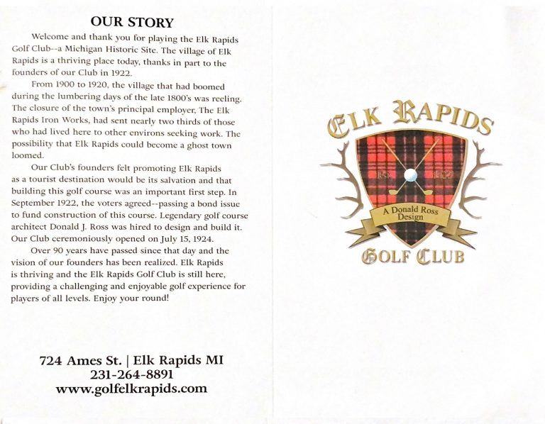 Scorecard | Elk Rapids Golf Course