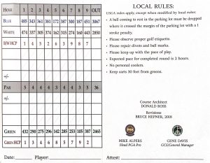 Scorecard | Elk Rapids Golf Course